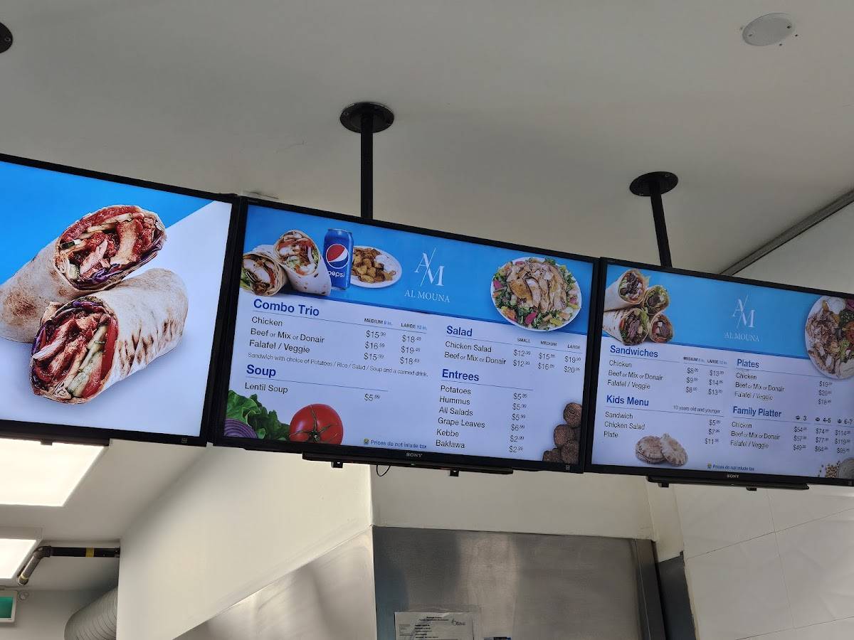 Menu au Shawarma AL Mouna restaurant, Ottawa