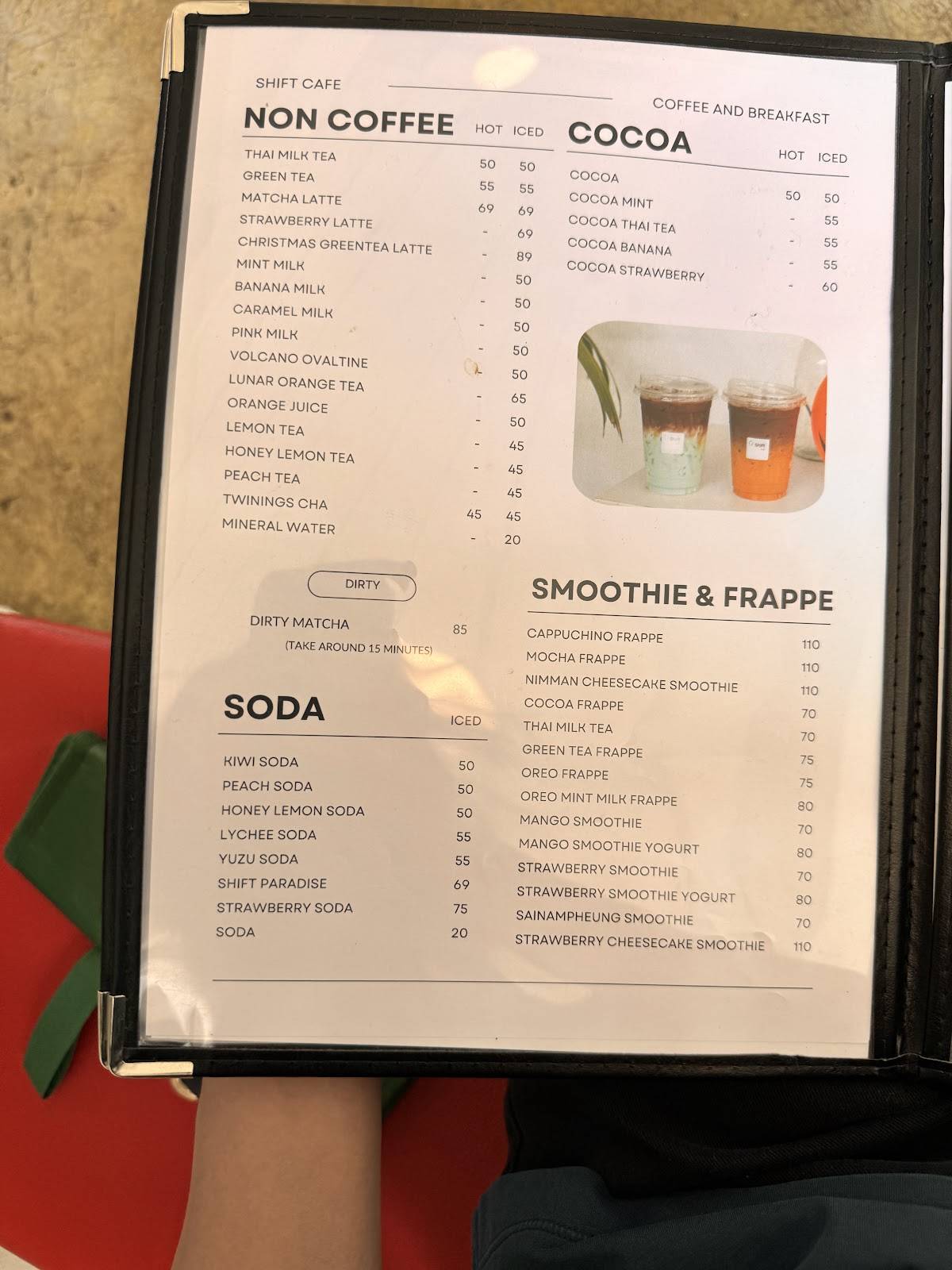 Menu at Shift Cafe - Coffee and Toasts, Chiang Mai