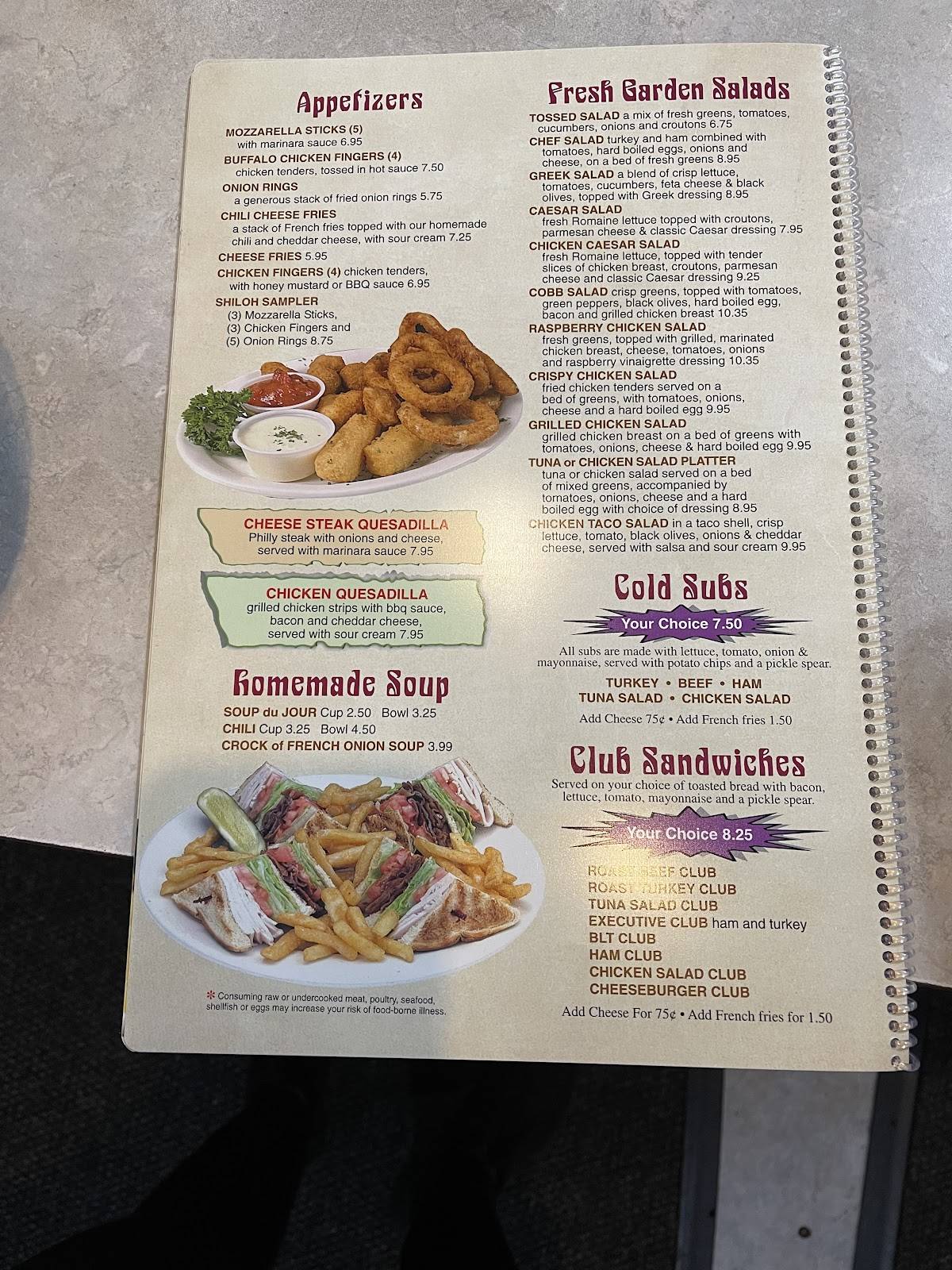 Menu at Shiloh Family Restaurant, York