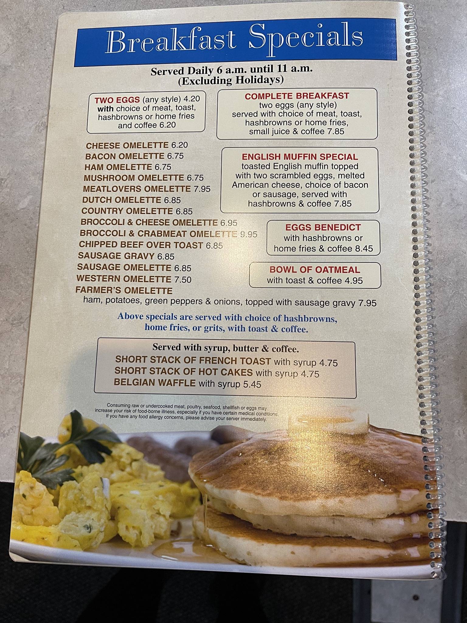 Menu at Shiloh Family Restaurant, York
