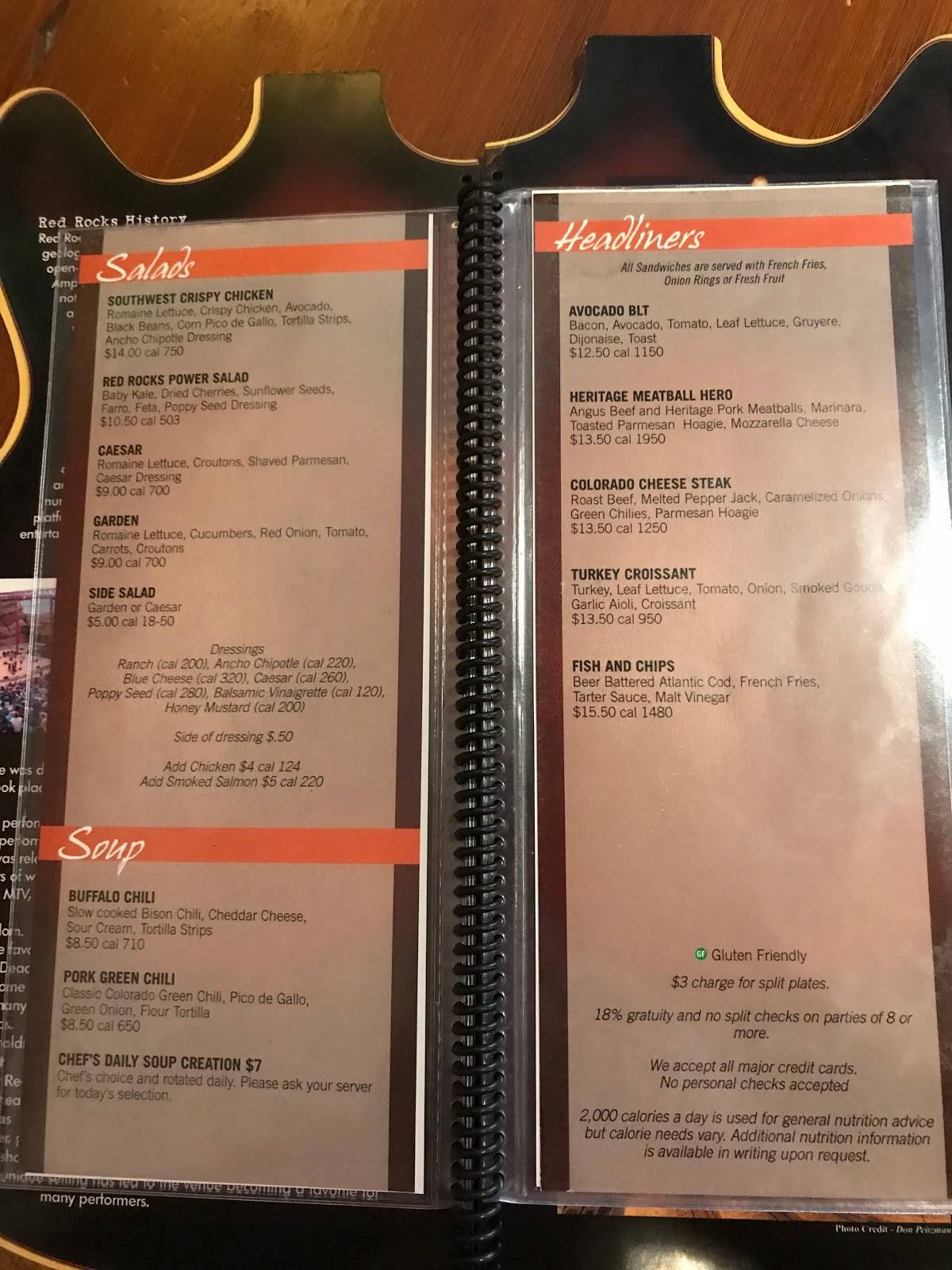 Menu at Ship Rock Grille pub & bar, Morrison