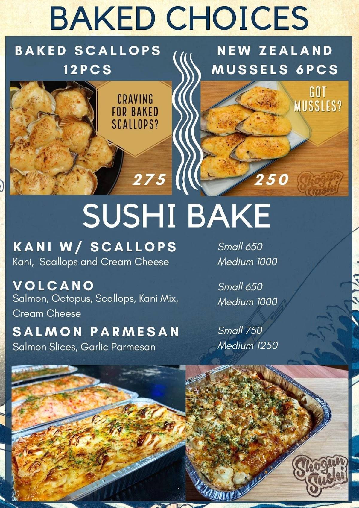 Menu at Shogun restaurant, Silang