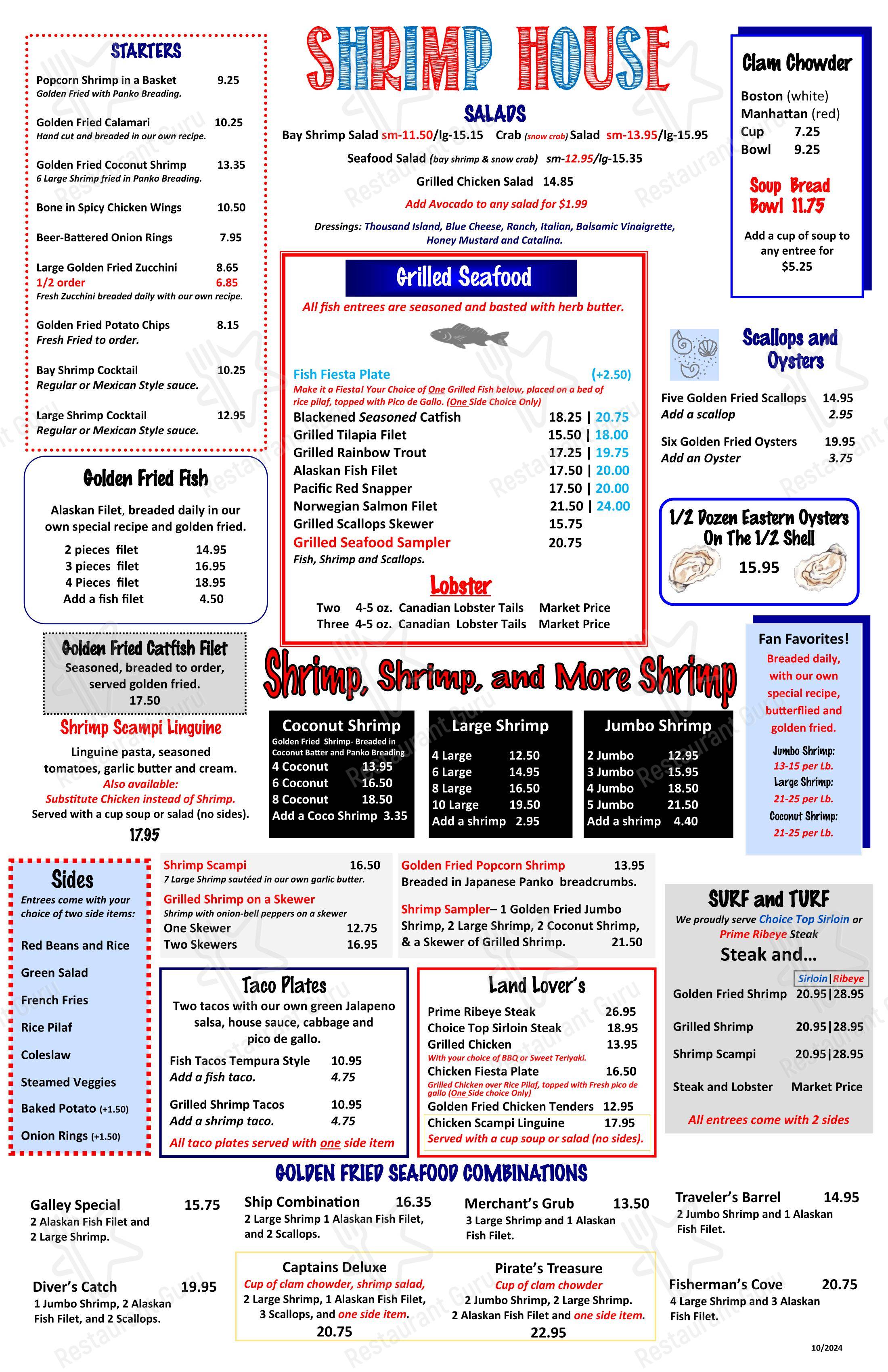 Carta de parrilla Shrimp House - Arcadia, Arcadia, Live Oak Ave