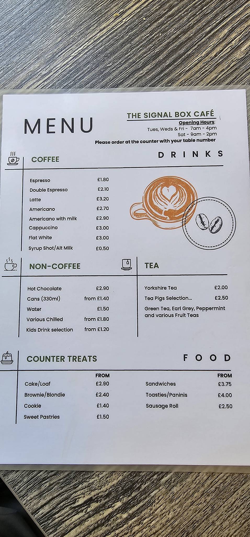 Menu at Signal Box Cafe - The Station At Hollingbourne, Hollingbourne