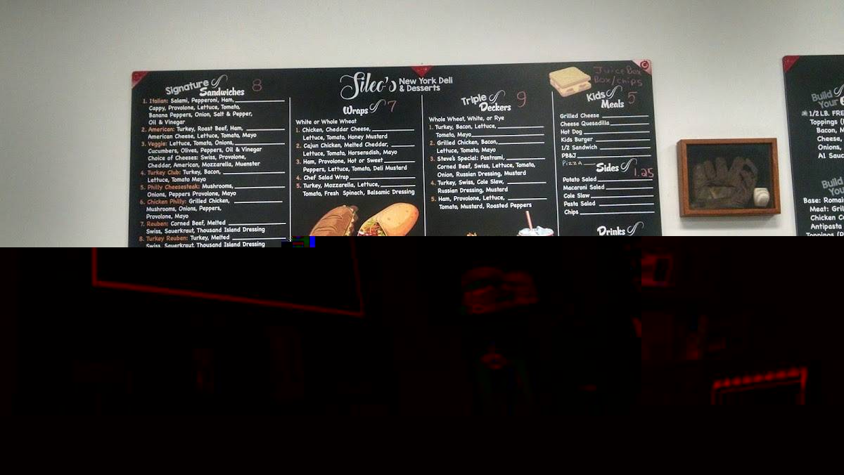 Menu at Sileo's New York Deli desserts, Indian Trail