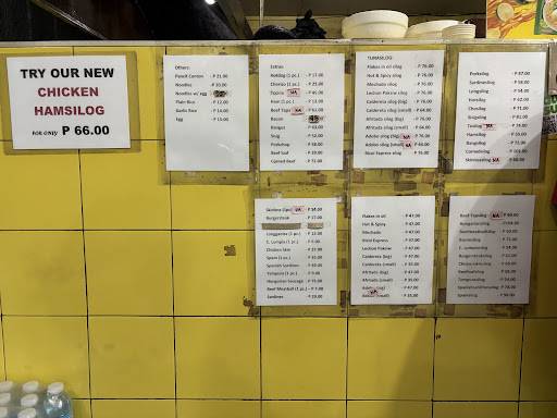 Menu at Silogan ni Gian restaurant, Cebu City, 2 Gorordo Ave