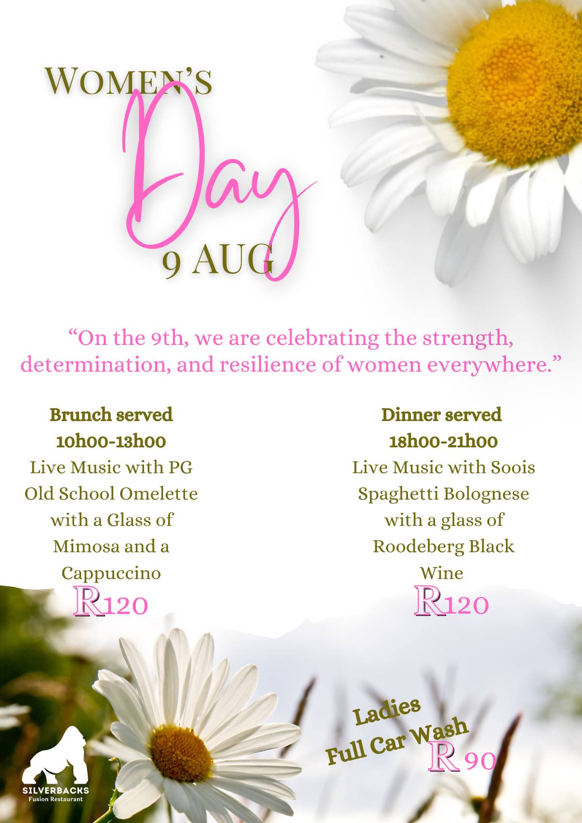 Menu at Silverbacks Fusion Restaurant, Benoni