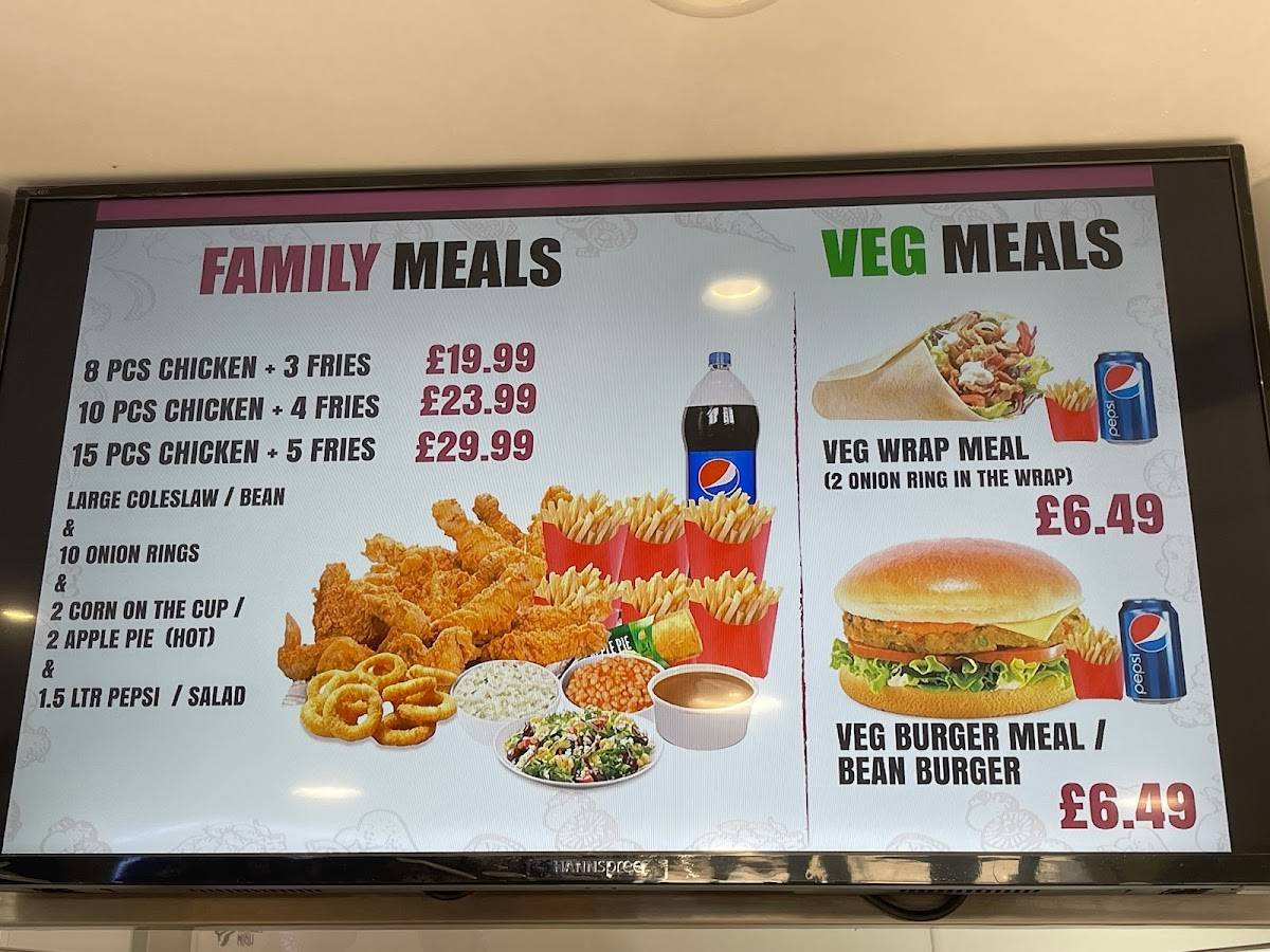 Menu at Simpsons Chicken restaurant, Chertsey