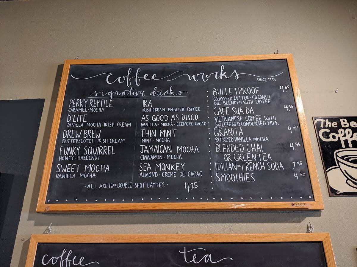 Menu at Pierce Street Coffee Works cafe, Sioux City