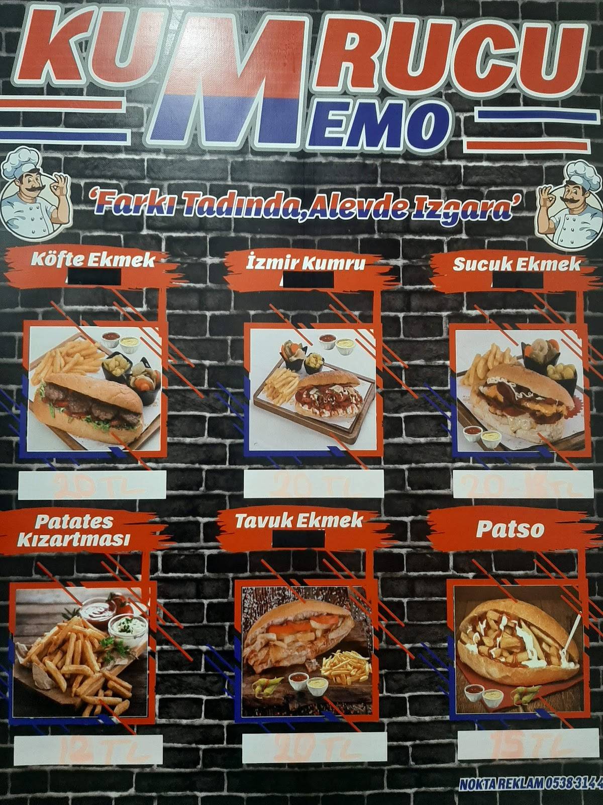 Menu at KUMRUCU MEMO fast food restorani, Siverek