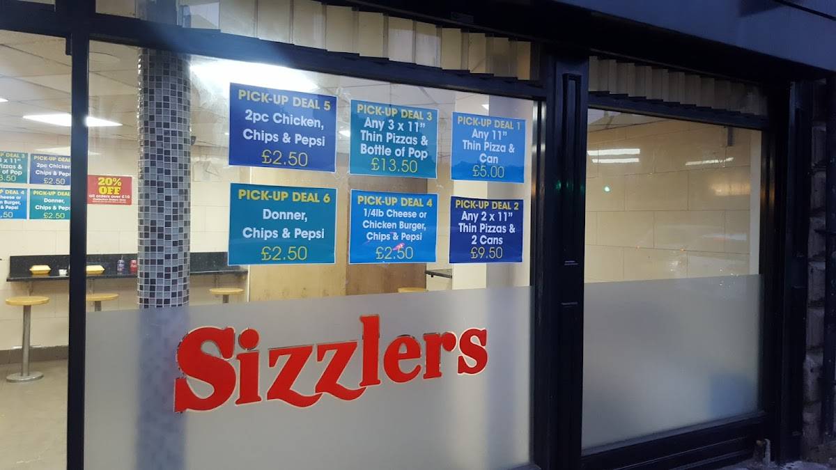 Menu at Sizzlers Takeaway fast food, Batley, 375 Bradford Rd