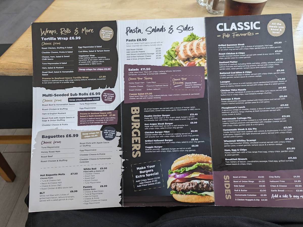 Menu at The Lookout Public House, Skegness, Jackson's Cornor