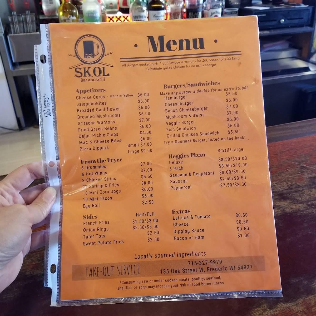 Menu at The Friendly Tavern pub & bar, Frederic