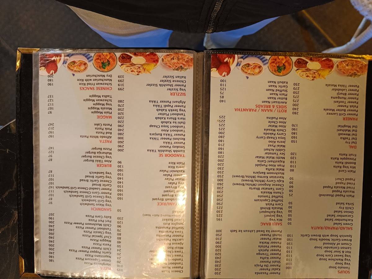 Menu at Sky View restaurant, Kishangarh