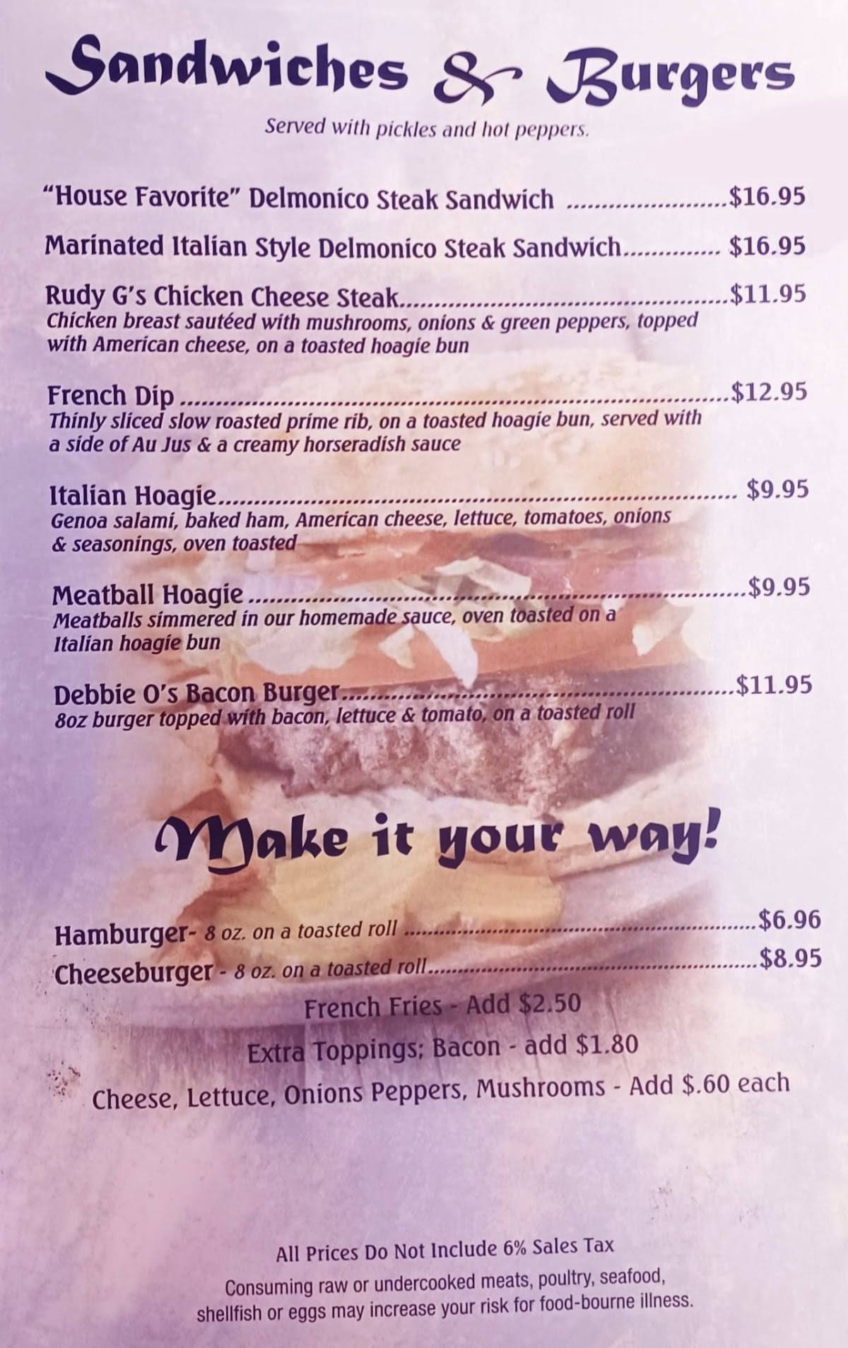 Menu at Skylight Bar restaurant, Wilkes-Barre