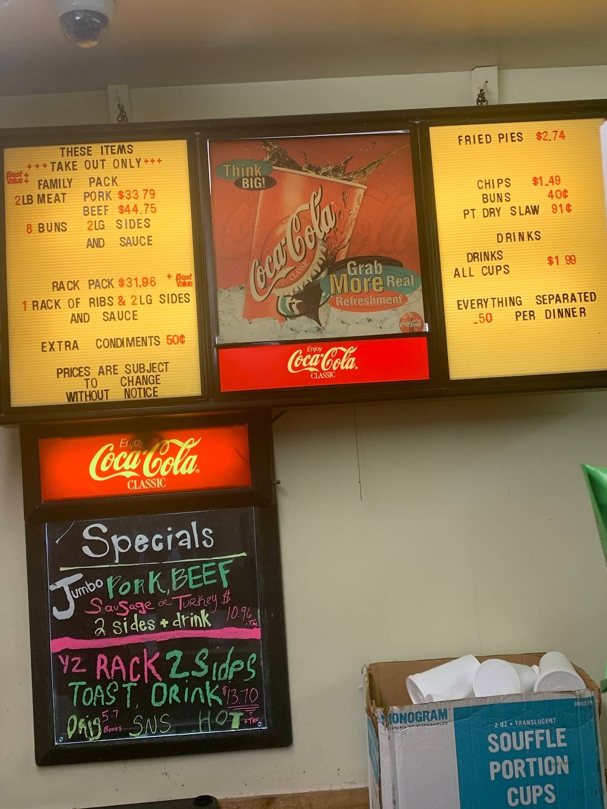 Menu at Smoke Shack Bar-B-Q, Maumelle