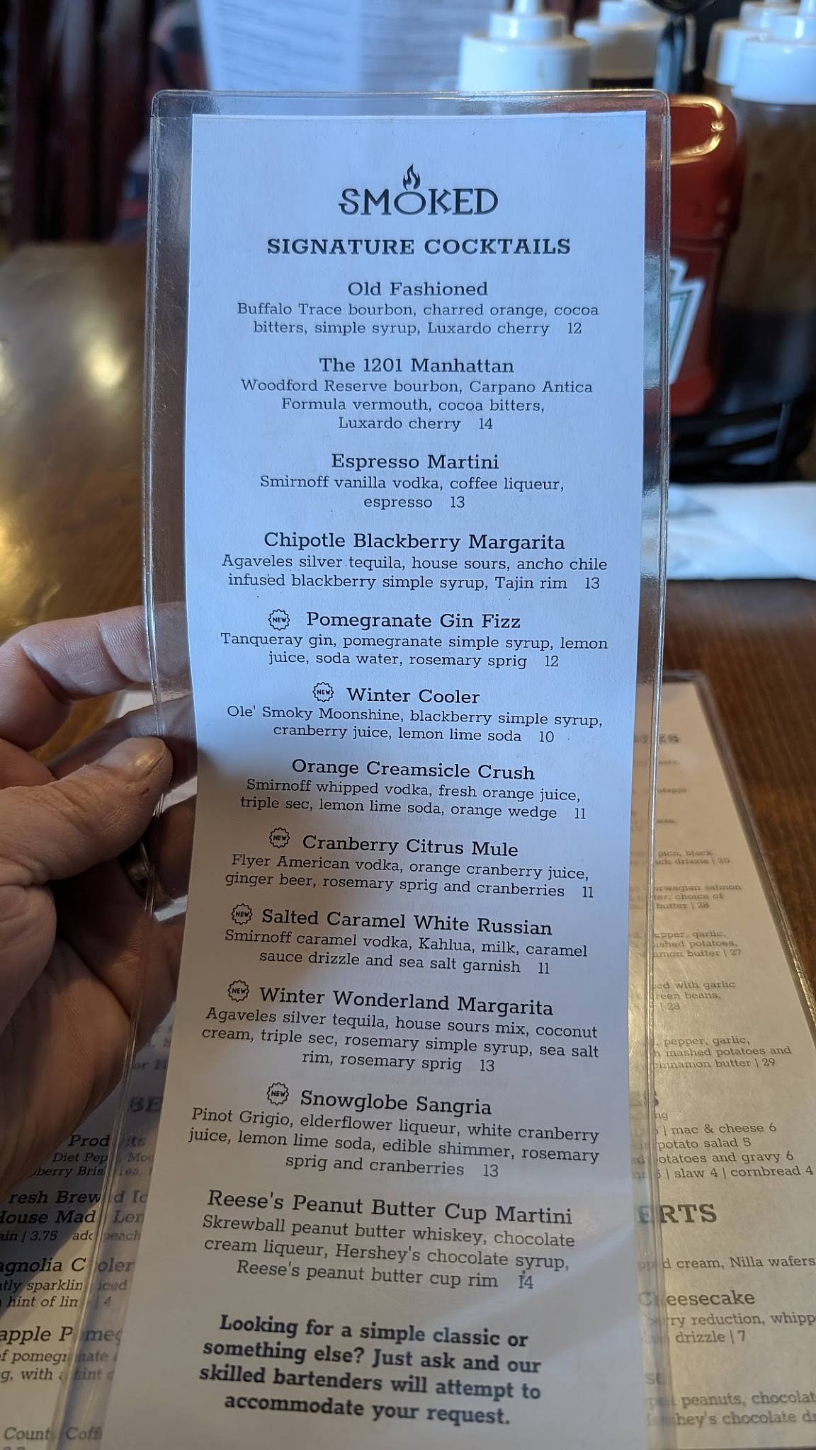 Menu at Smoked Bar & Grill, Hummelstown