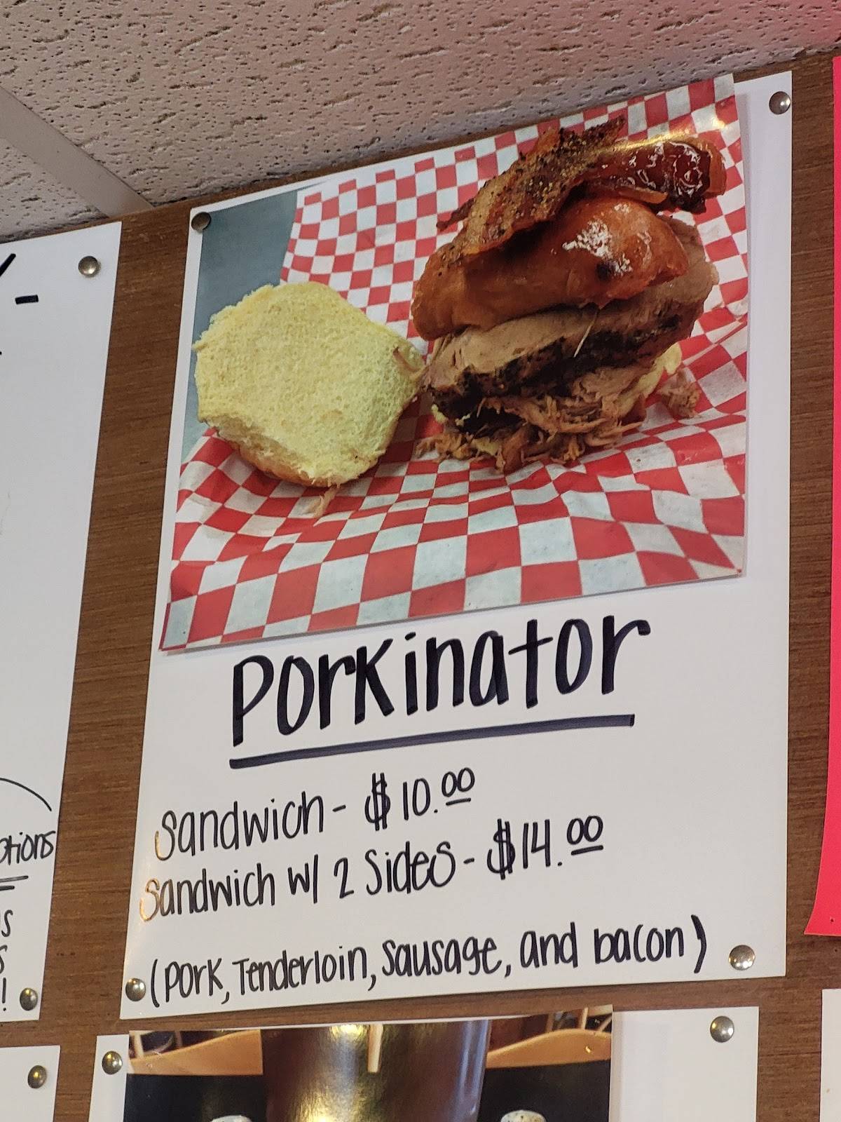 Menu at Smokin Pig BBQ, Greeneville