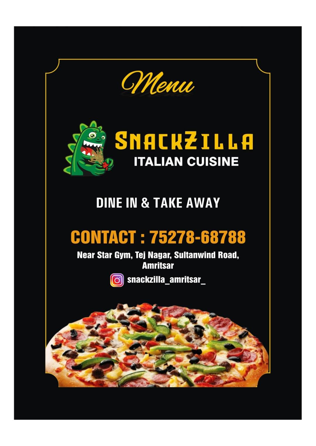 Menu at Snack Zilla, Amritsar Cantt.