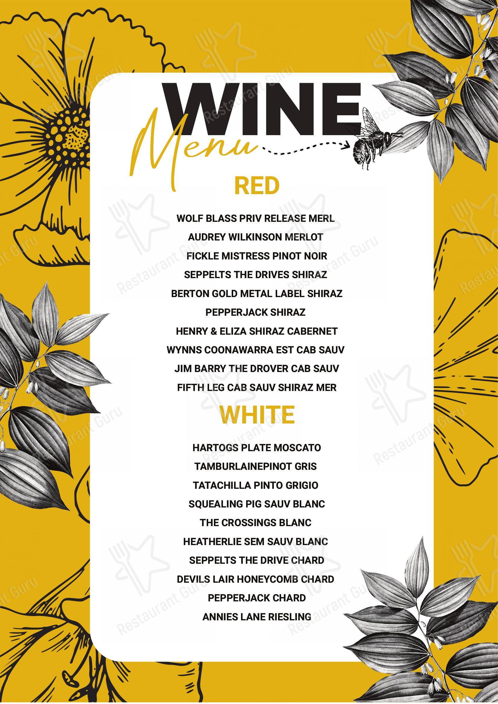 Menu at Bribie Island RSL Club, Bongaree