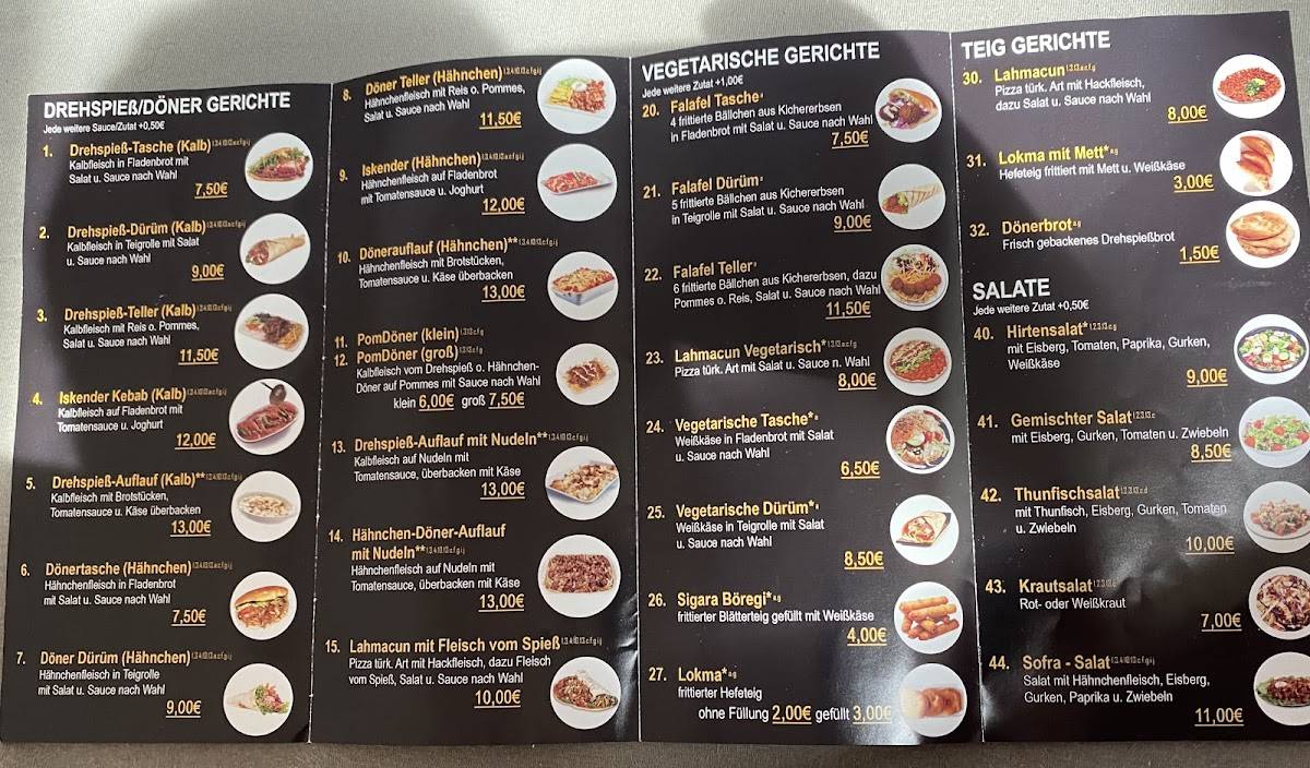Speisekarte von Sofra - Türkisches Restaurant, Gieboldehausen