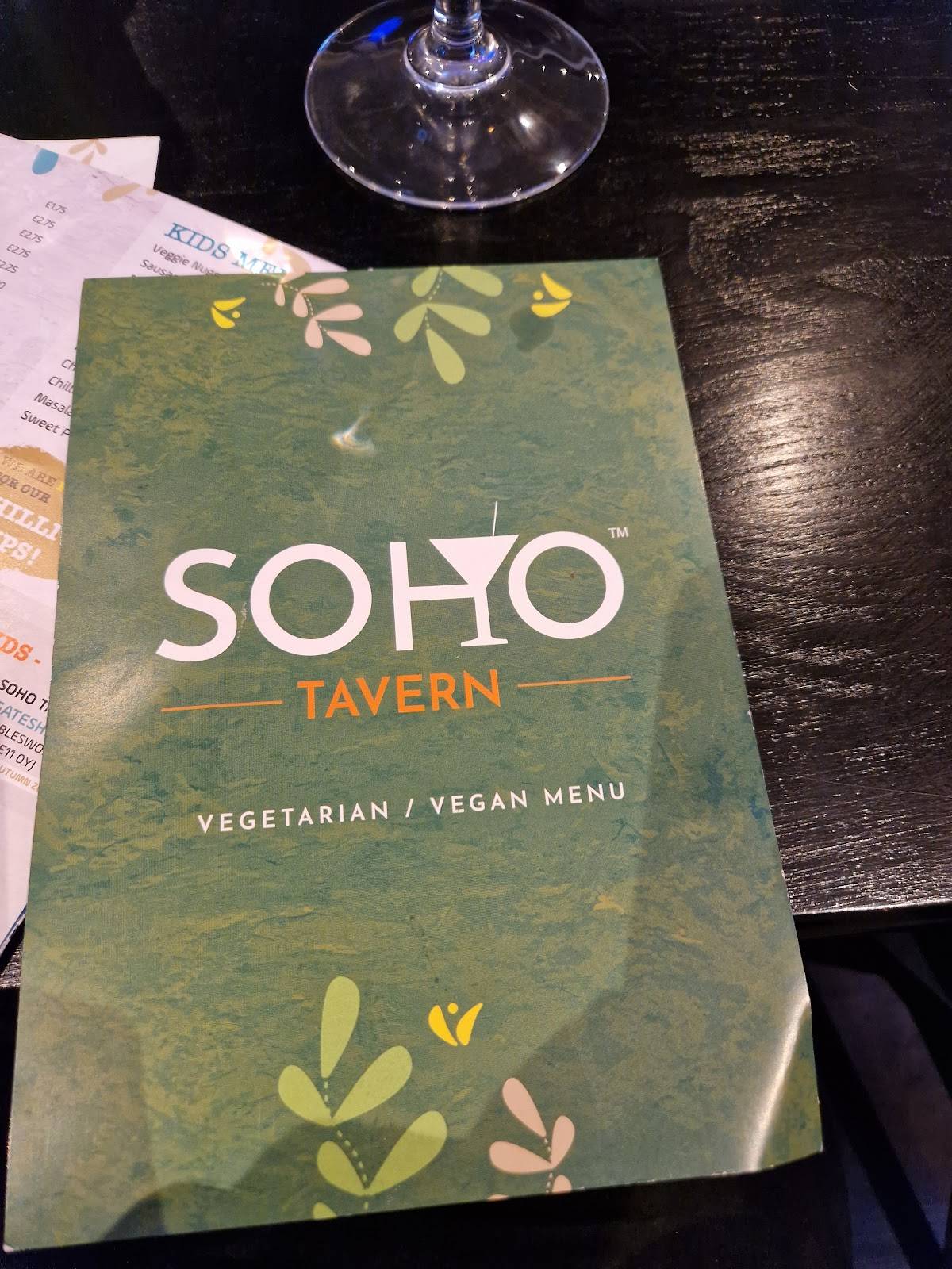 Menu at Soho Tavern pub & bar, Birmingham