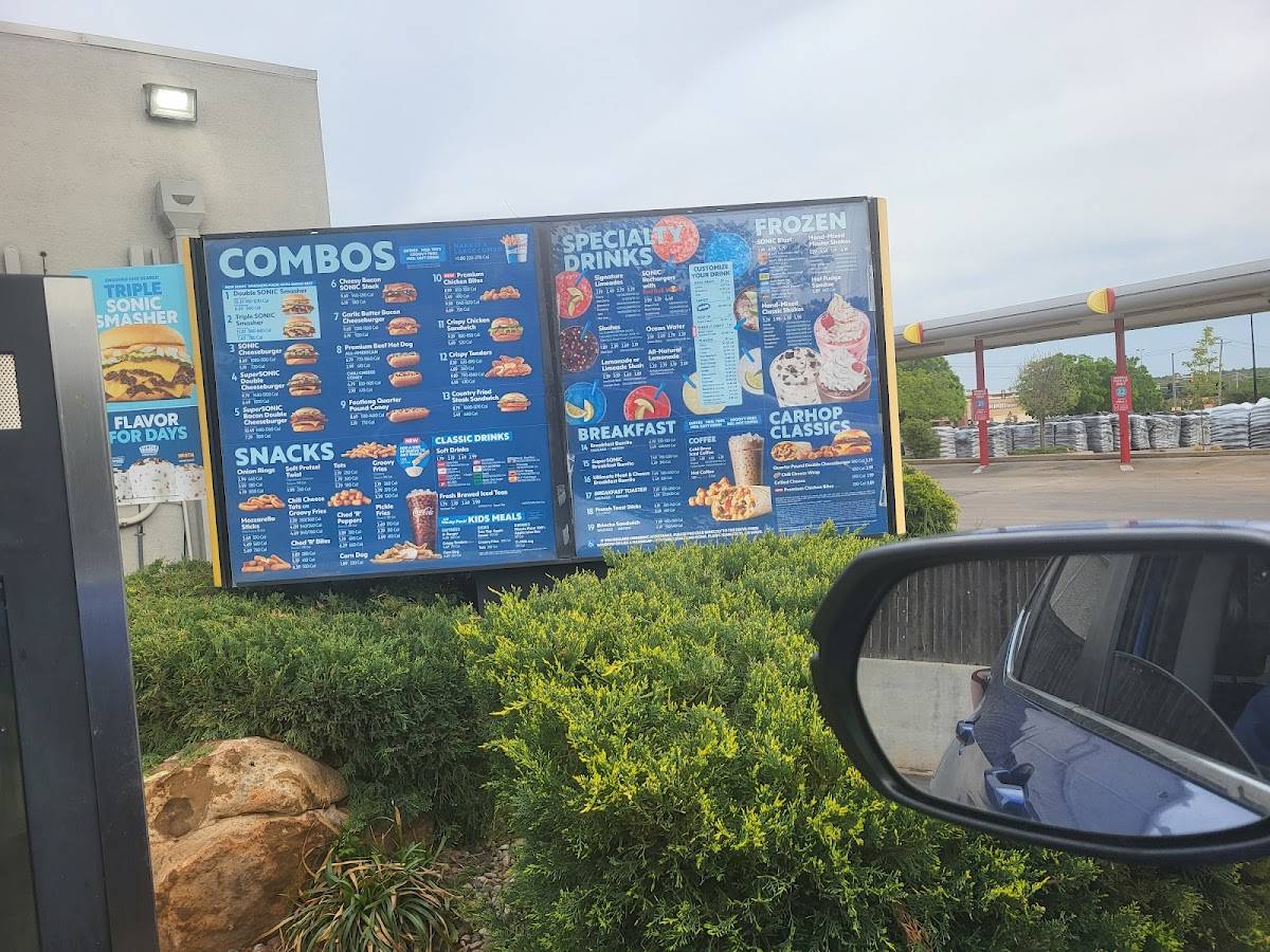 Menu at Sonic Drive-In fast food, Edmond, 317 S Bryant Ave