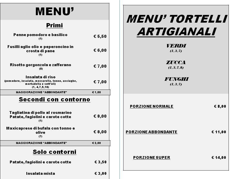 Menu da Sosta Cafè pub & bar, Reggio Emilia, Via B. Disraeli 2/4