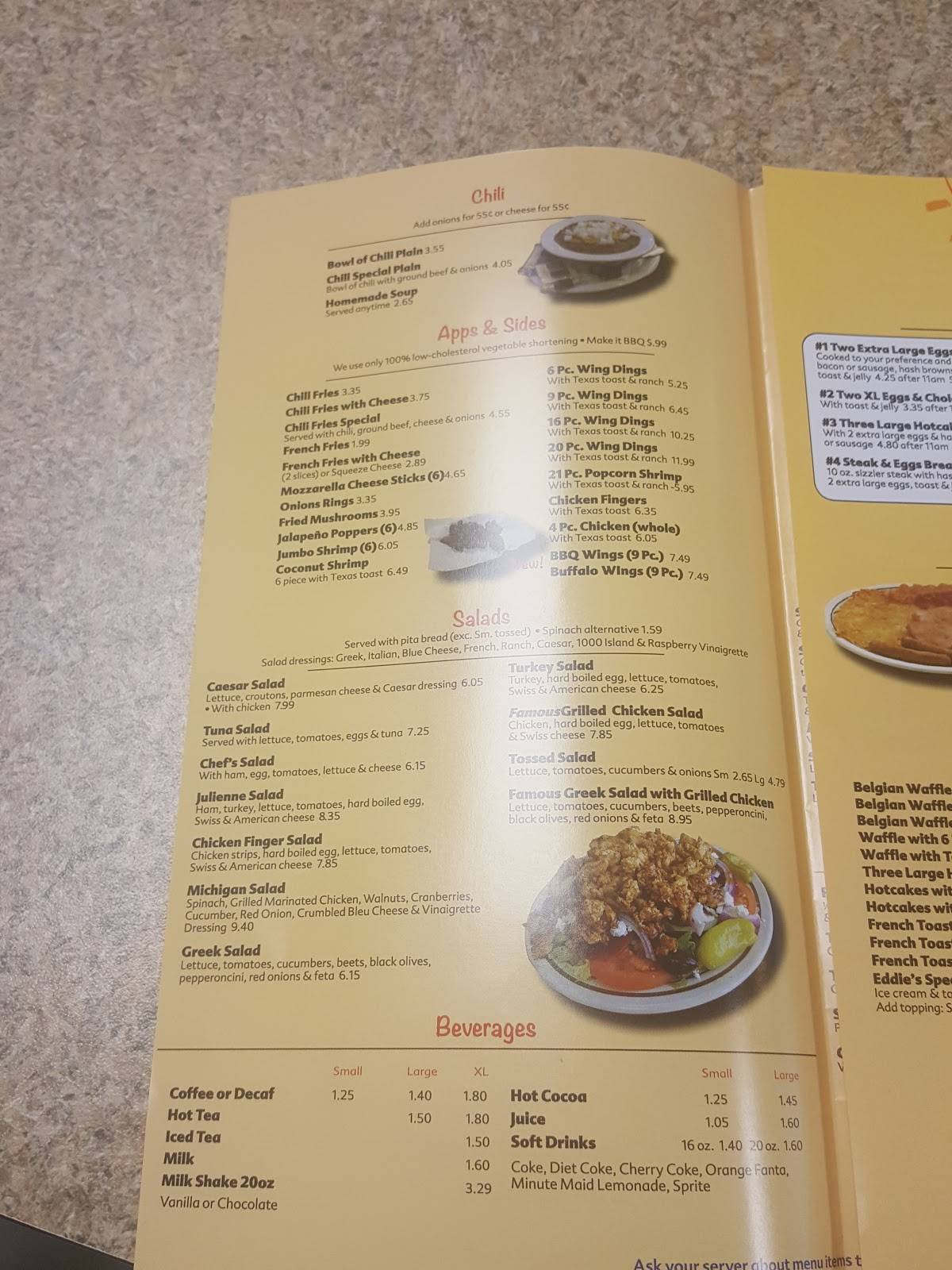 Menu at L George's Coney Island restaurant, Southfield, Northwestern Hwy