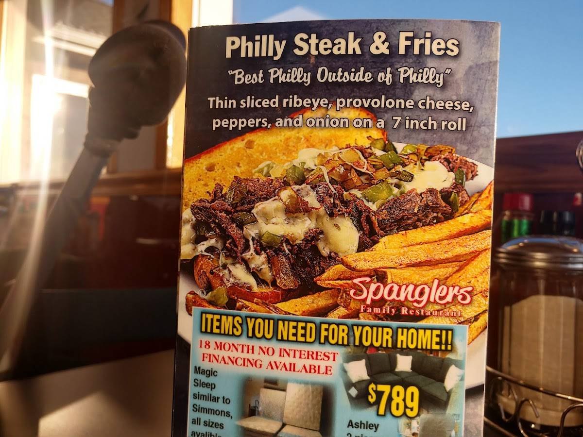 Menu at Spangler's Family Restaurant, Jonesville