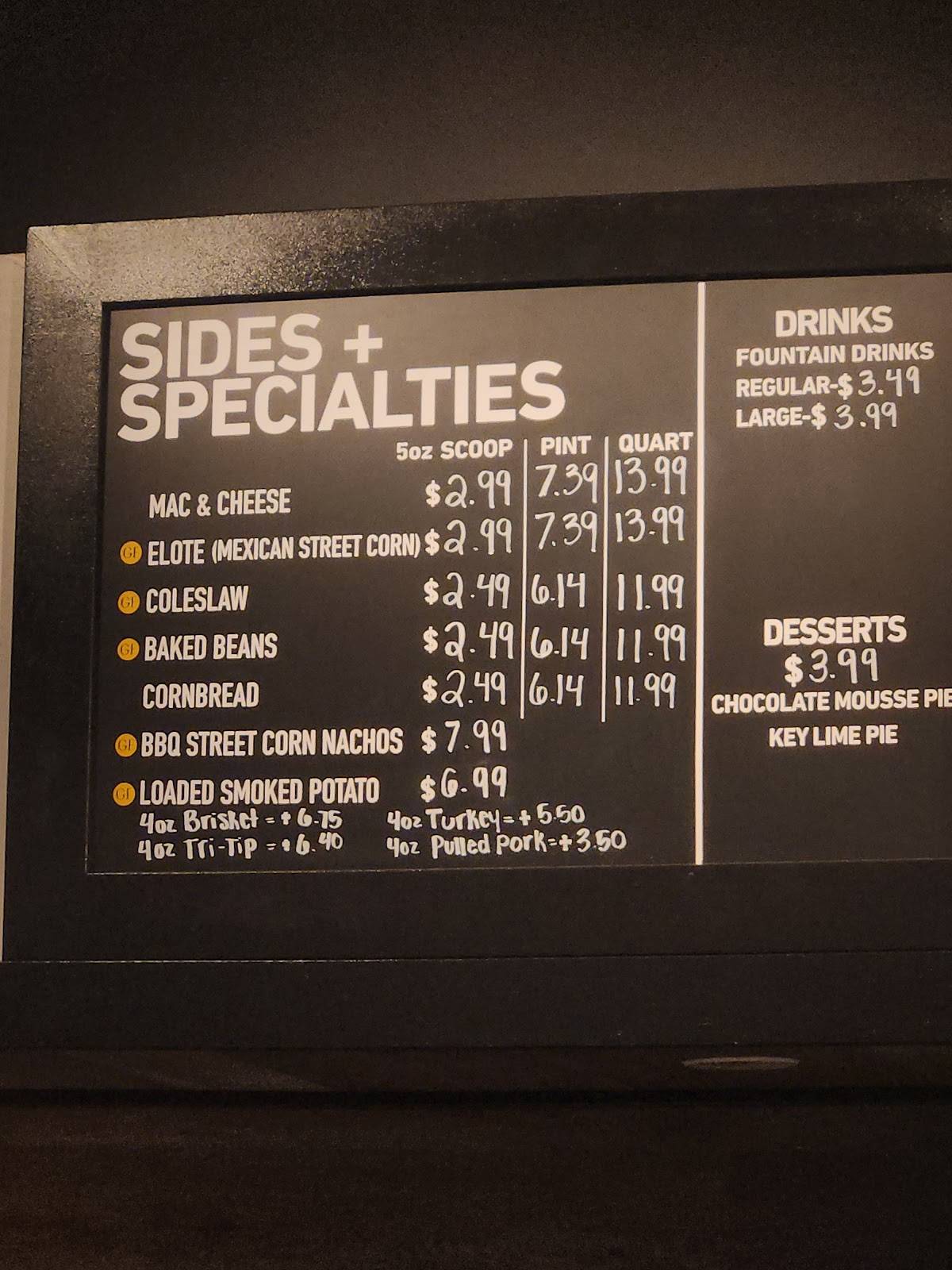 Menu at Sparks Barbecue, Rexburg