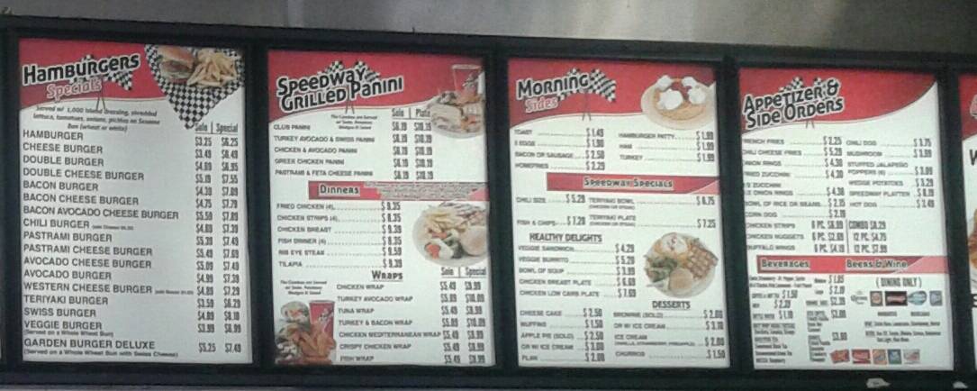 Menu at Speedway Mex Grill restaurant, Fontana, Beech Ave A