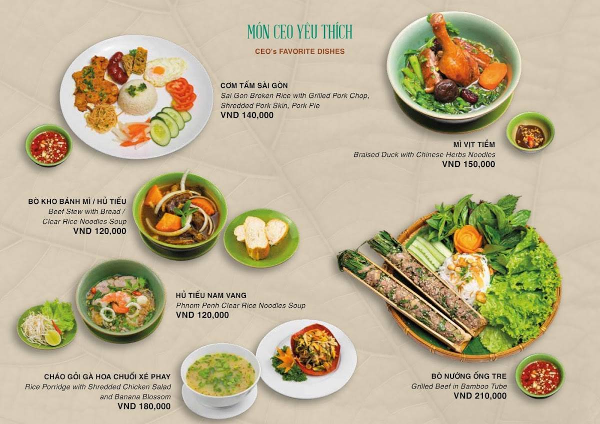 Menu at Spice Viet Saigon Restaurant, Ho Chi Minh City