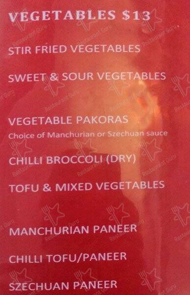 Menu at Spicy Dragon restaurant, Carnegie