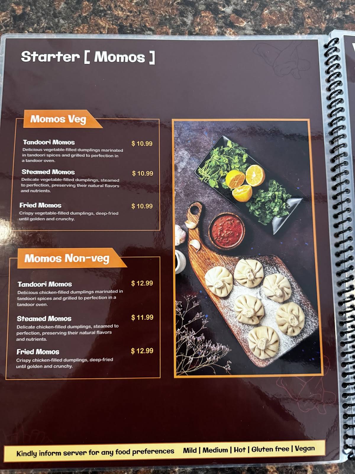 Menu at Spicy Saga restaurant, Prince Albert