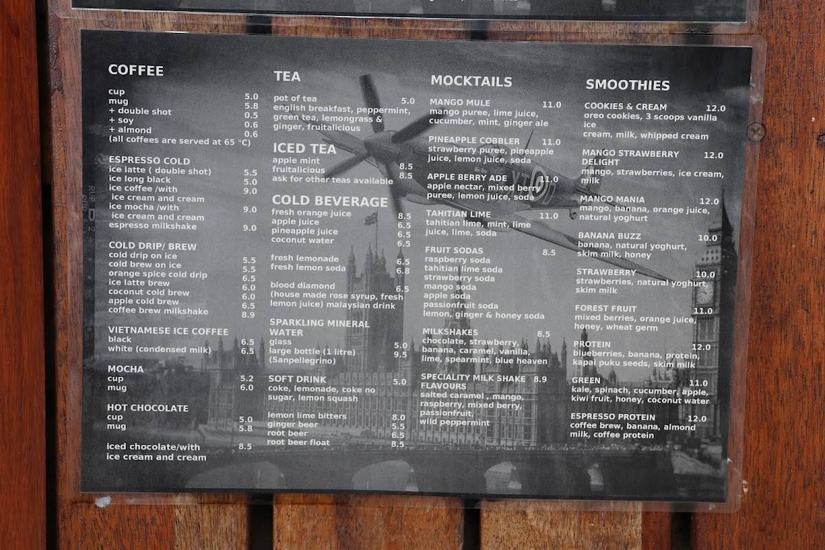 Menu at Spitfire Restaurant & Grill, Rosebud