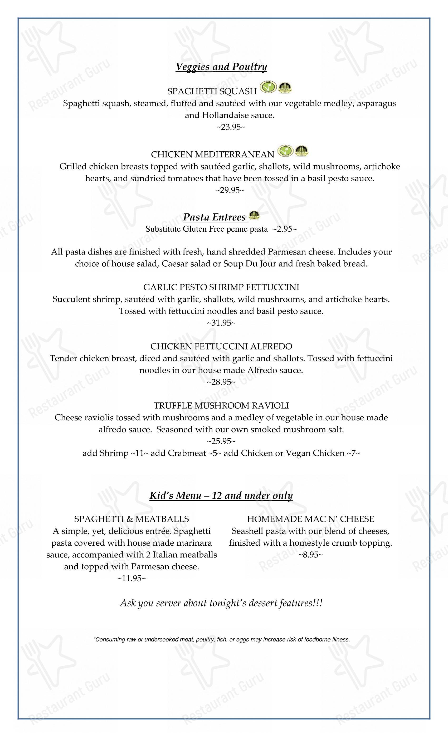 Carta de Spring Water Café, Anaconda