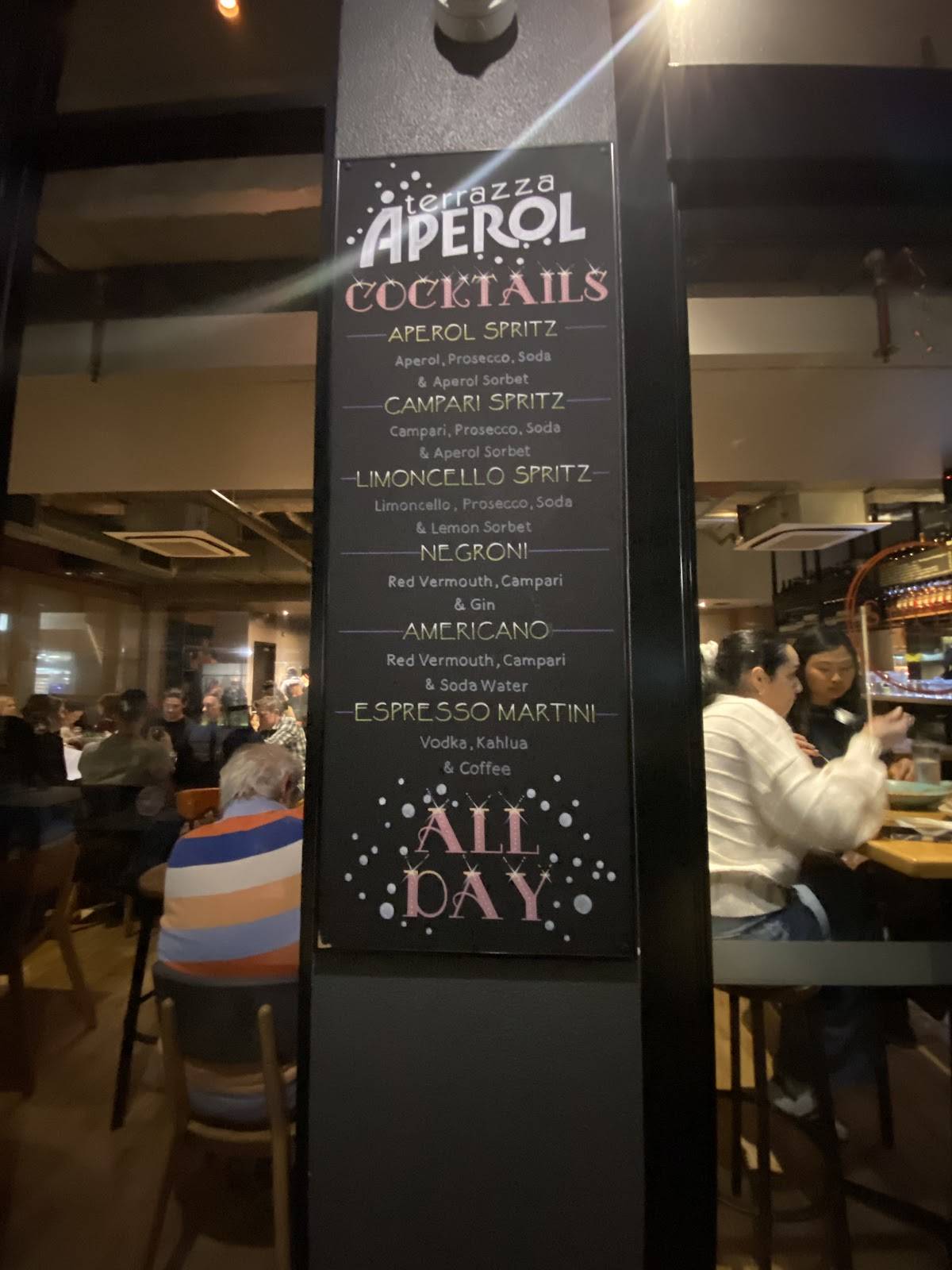 Menu at Spritz Spizzicheria restaurant, Mount Hawthorn