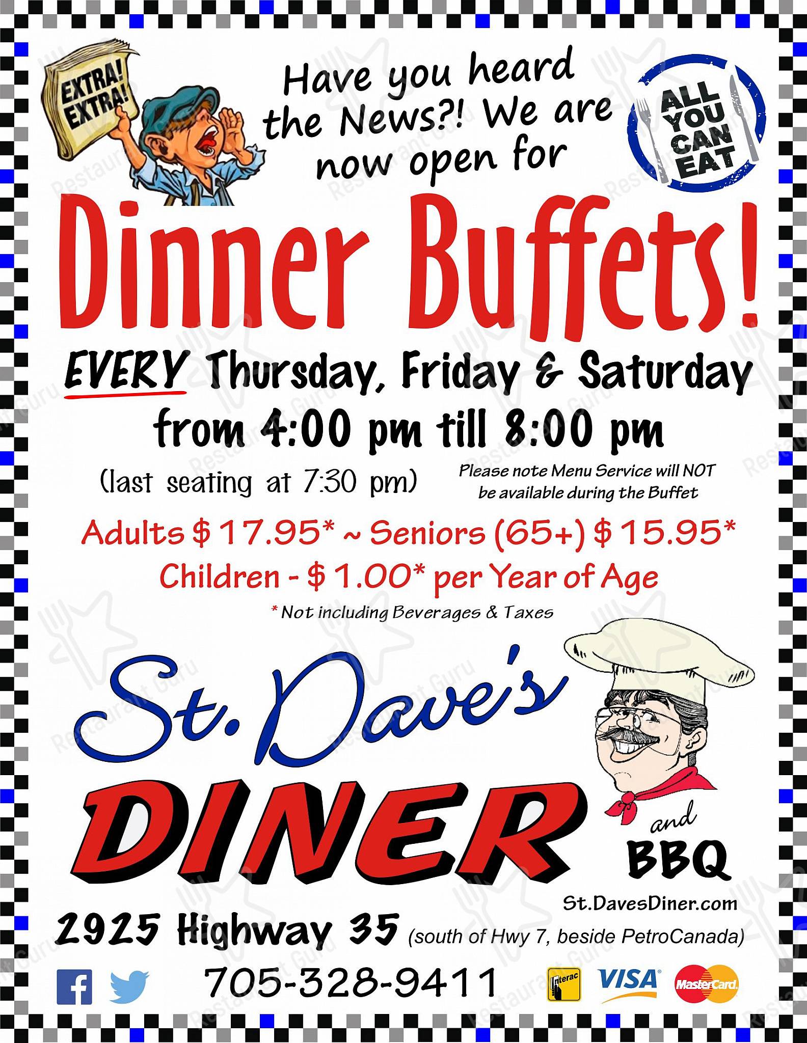 Menu at St Dave's Diner restaurant, Lindsay, ON-35