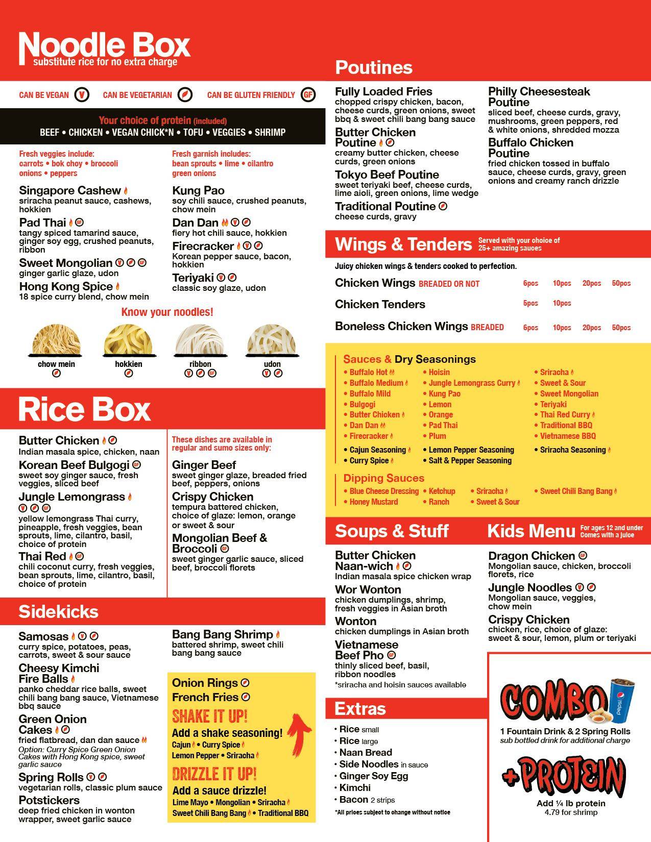 Menu at Wok Box - Kelsey Drive restaurant, St. John's, 55 Kelsey Dr ...