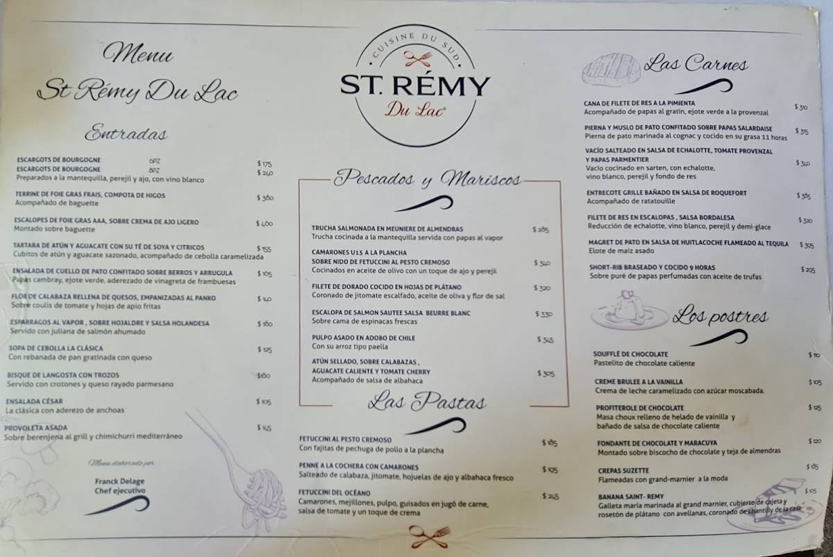 Carta del pub y bar St Rémy du Lac, Ajijic, Juan Antonio Torres 40