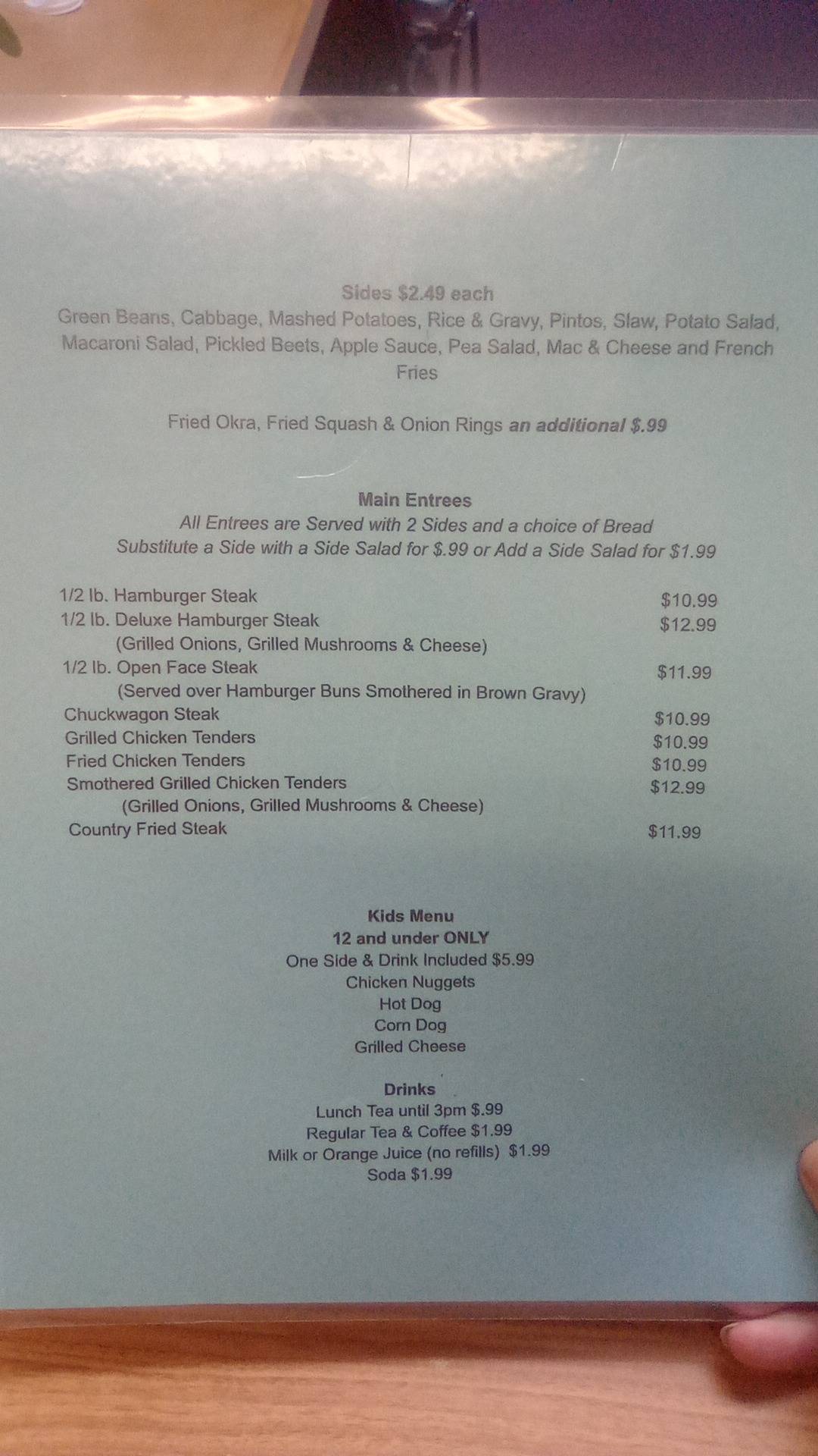 Menu at Stanley Kitchen Family Restaurant, Stanley
