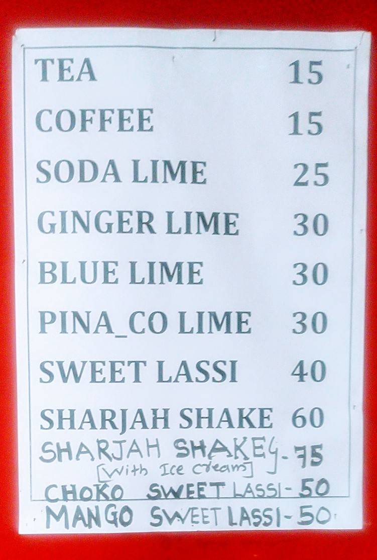 Menu at Star tea & snacks (Bombay vadapaav), Thiruvalla