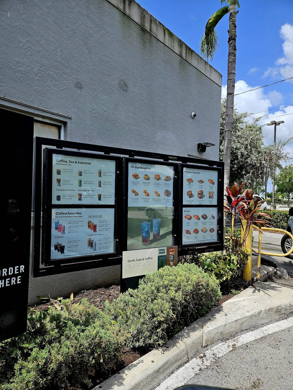 Carta del café Starbucks, Florida City, 76 E Palm Dr