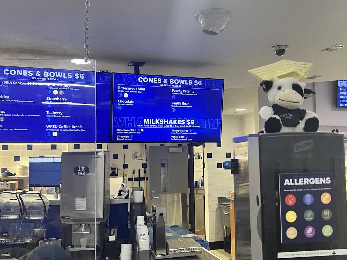 Menu at Penn State Berkey Creamery restaurant, State College, Rodney A ...