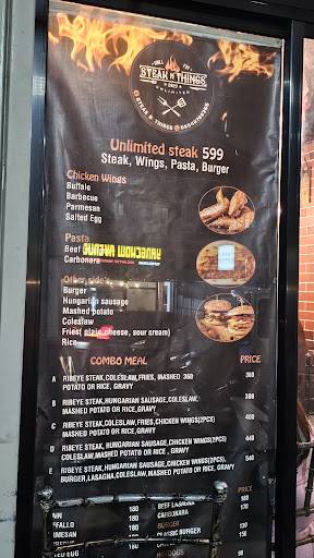 Menu at Steak N Things restaurant, Angeles