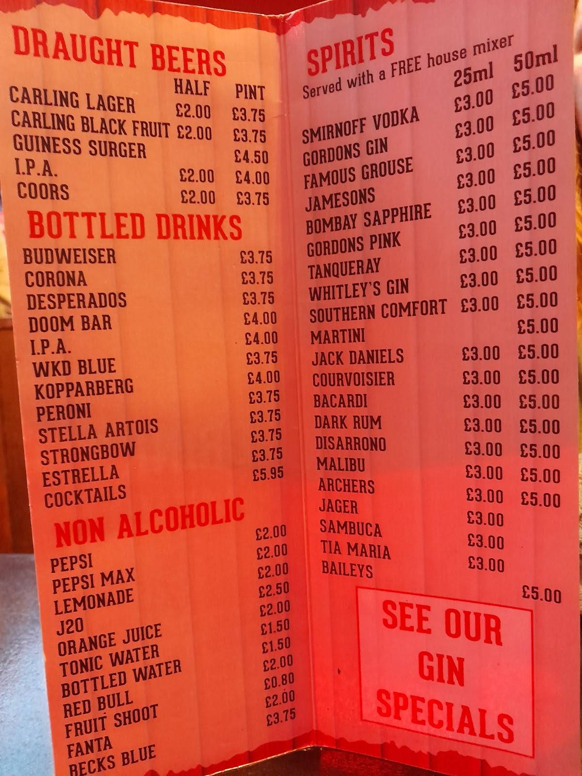 Menu at Steak Rattle n Roll steakhouse, Walsall