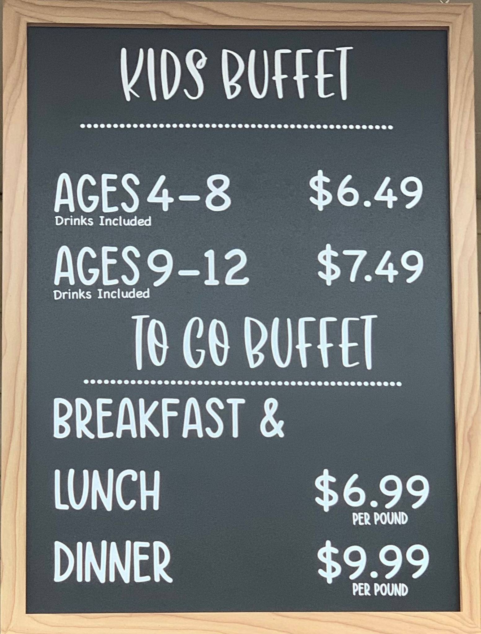 Menu at Dietz Family Buffet steakhouse, Clinton