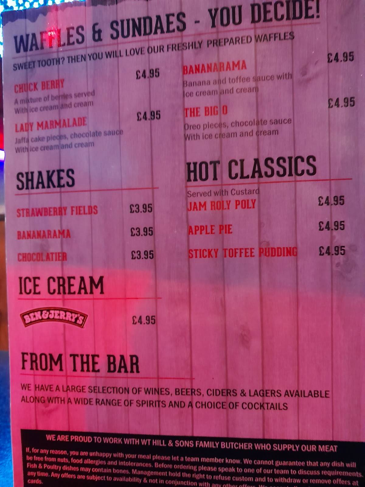 Menu at Steak Rattle n Roll steakhouse, Walsall
