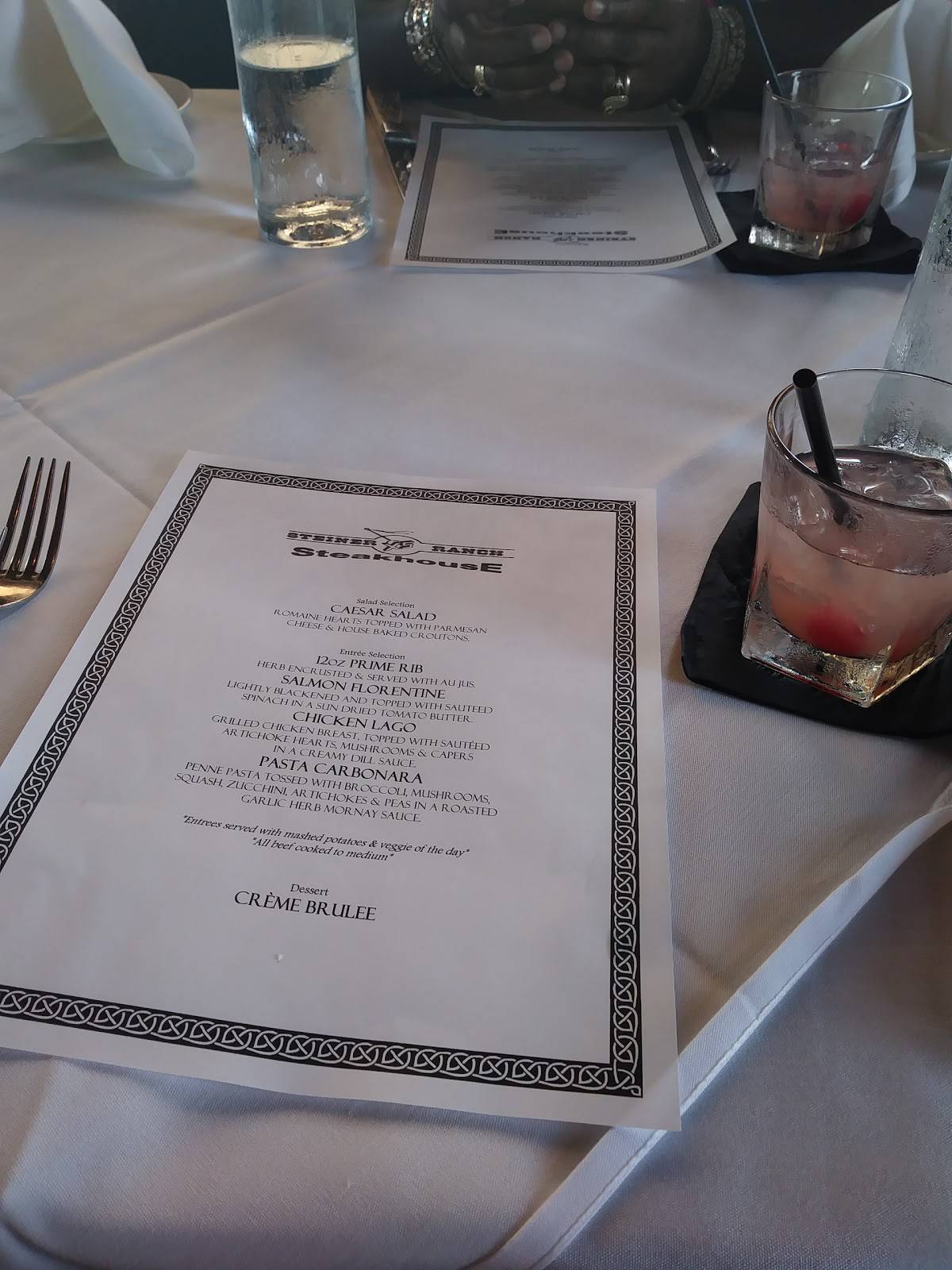 Menu at Steiner Ranch Steakhouse, Austin, Steiner Ranch Blvd
